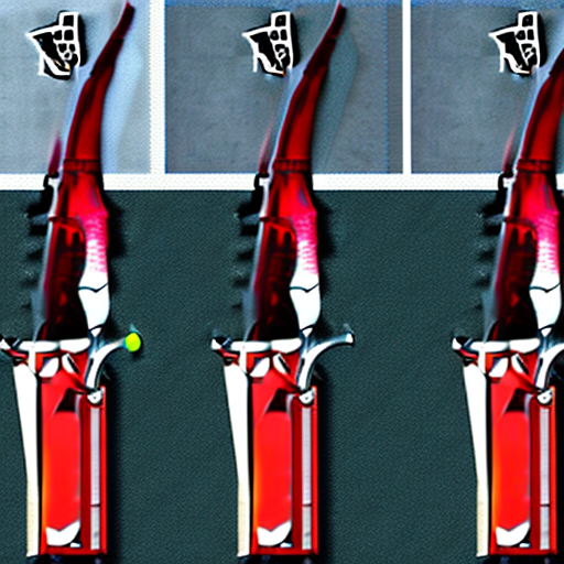 Stable Diffusion prompt: red glowing xiphos sword crackli...