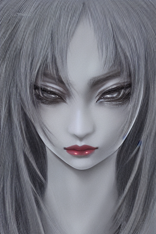 Waifu Diffusion prompt: face and half-body portrait of a...