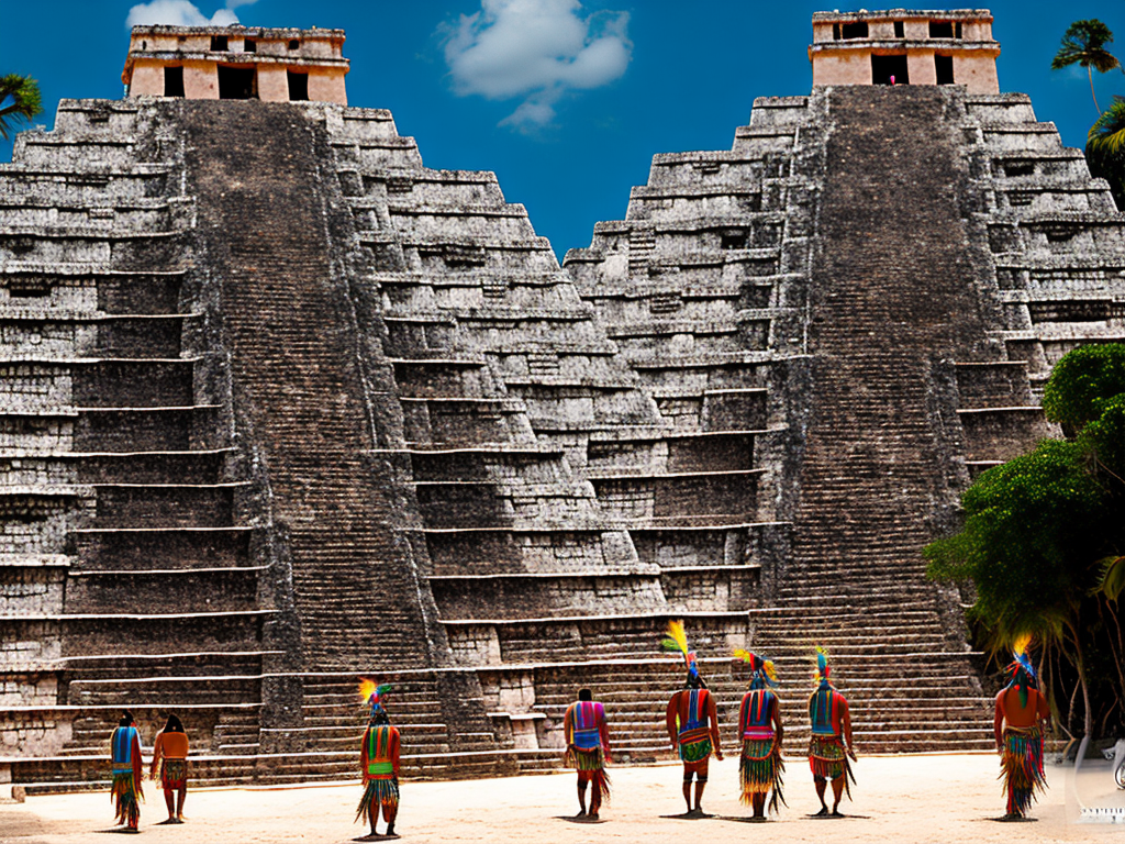 Openjourney prompt: A group of 14th century Mayan Indians...