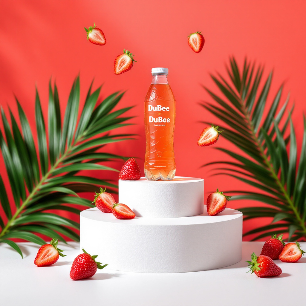 FLUX prompt: A modern product photo of a DuBee bottle dis...