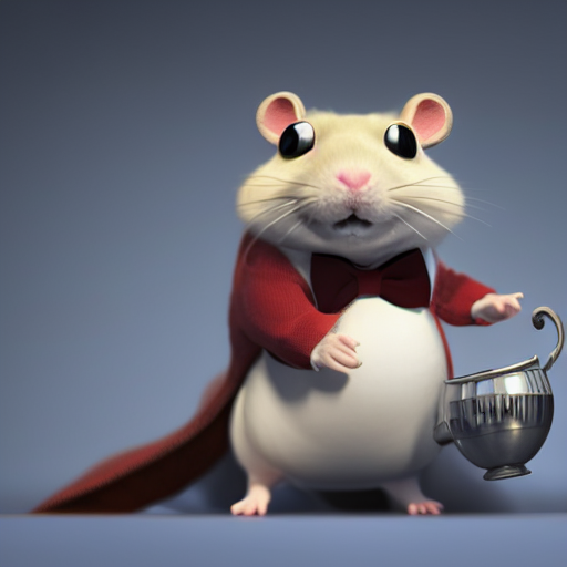 Stable Diffusion prompt: Pixar style Hamster in a library...