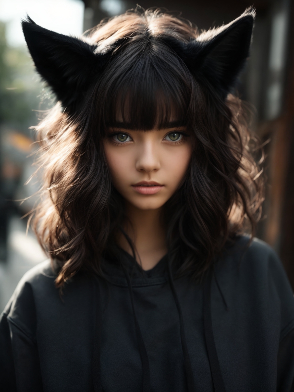 Stable Diffusion prompt: The catgirl. Cat ears, cat's tai...