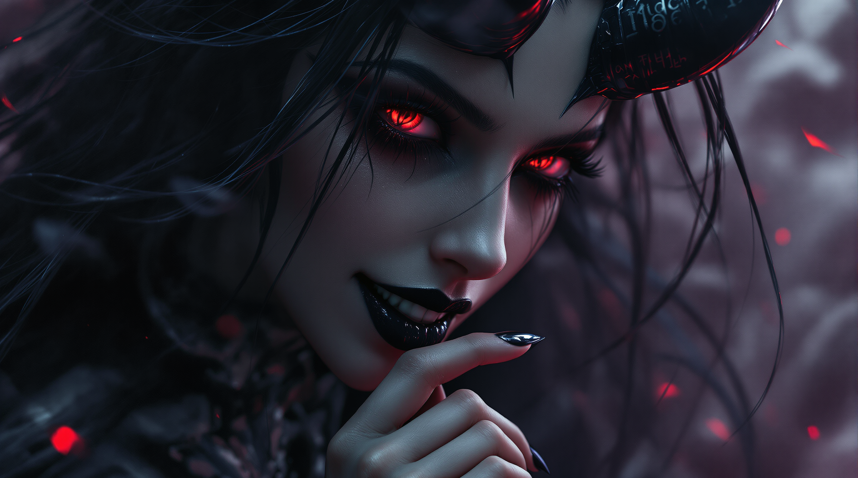 FLUX prompt: A Coverart art A seductive female demon que...