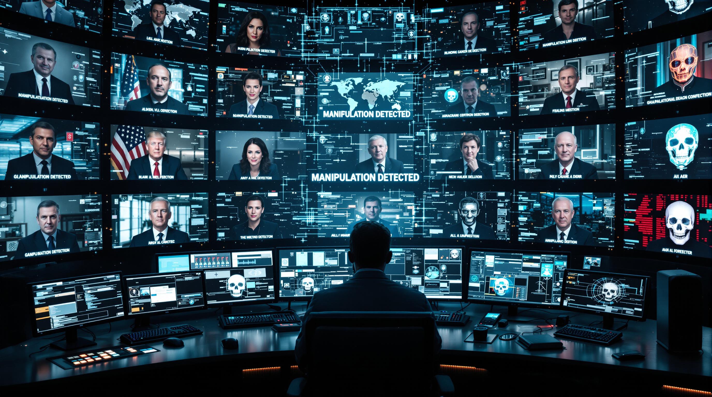 FLUX prompt: AI control room with 100+ monitors showing w...