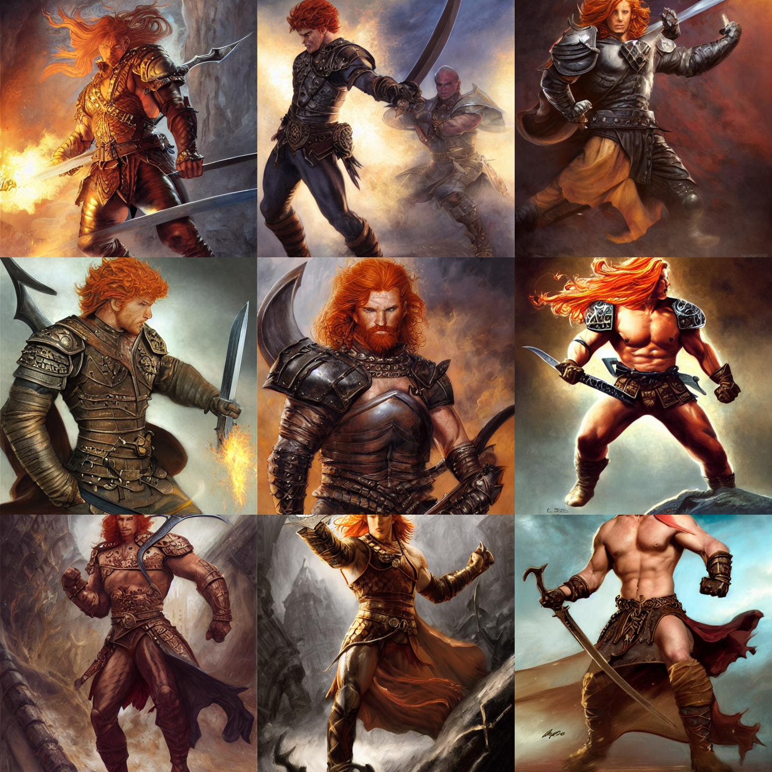 Stable Diffusion prompt: D&d character, strong male fight...