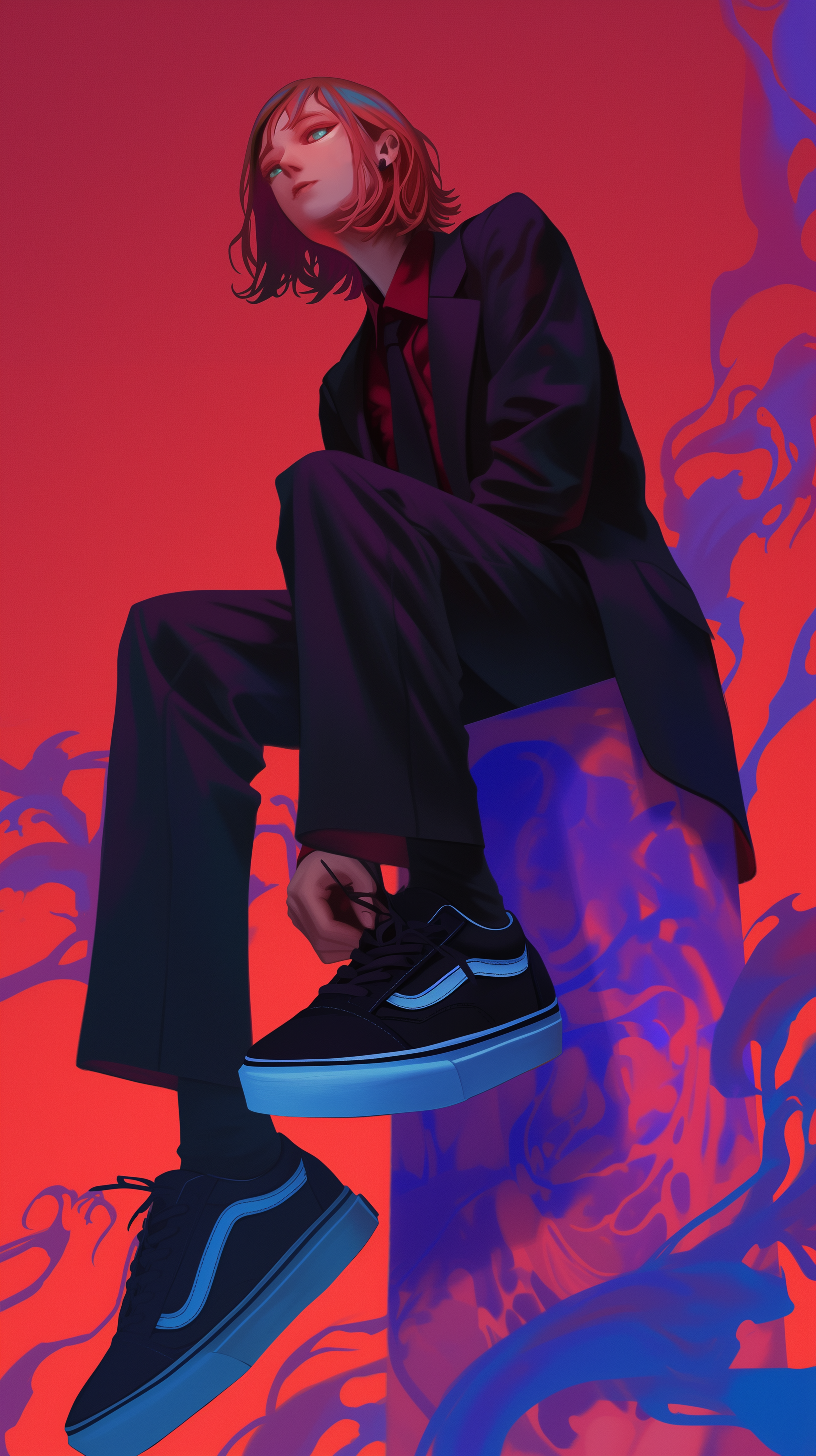 Midjourney prompt: illustration art, side full body, tilt...