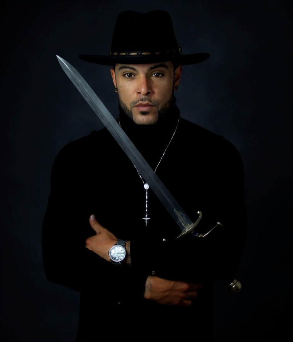 FLUX prompt: Master I was of blood never denied, kn...