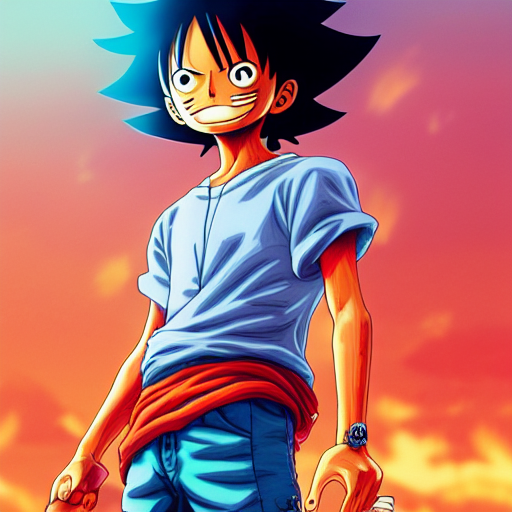 Stable Diffusion prompt: luffy art by dan mumford and yus...