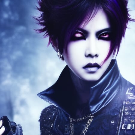 Duskfall's Visual Kei & Goth Aesthetic prompt: 1boy, mal...