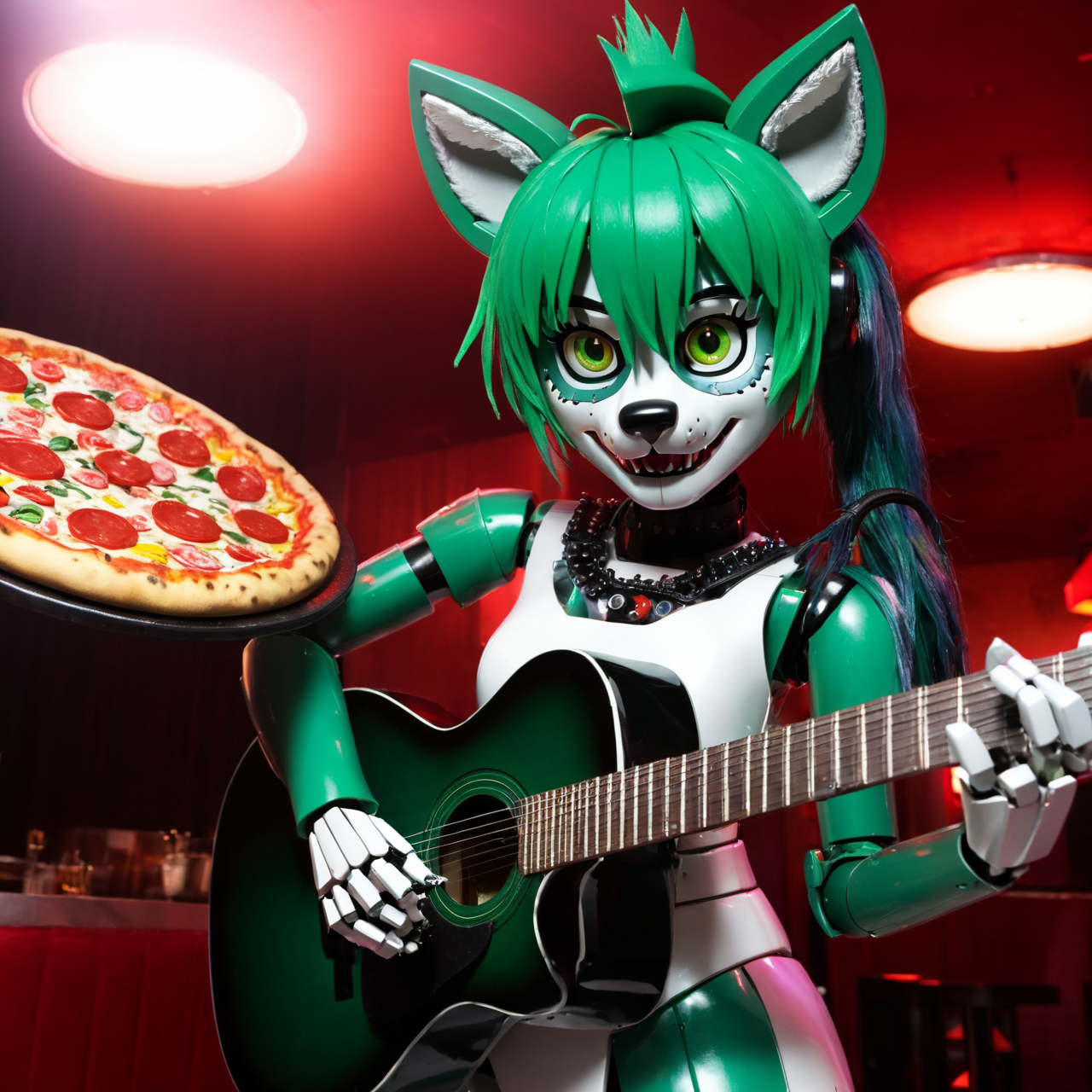 Stable Diffusion prompt: robot, roxanne wolf