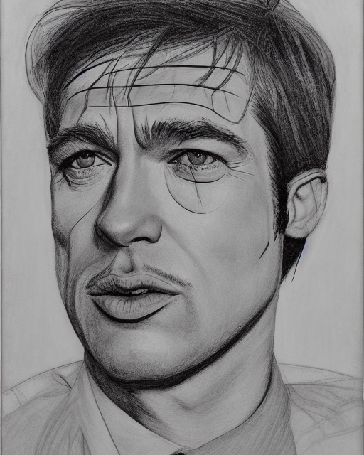 Stable Diffusion prompt: portrait of a mix of Brad Pitt a...