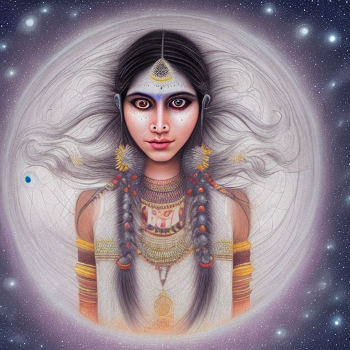 Openjourney prompt: Draw a scene of an Indian chudail, a ...