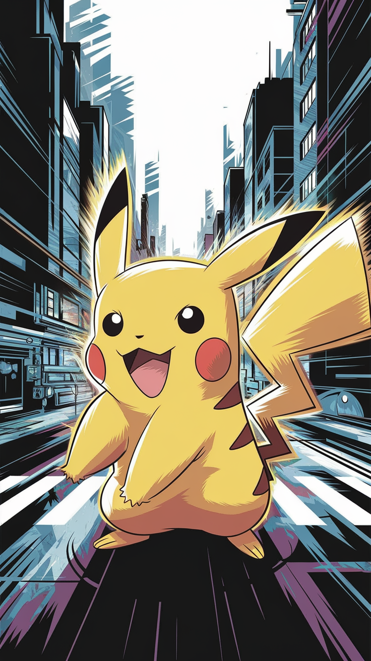 Ideogram prompt: pokemon wallpaper, Pikachu, hd backgroun...