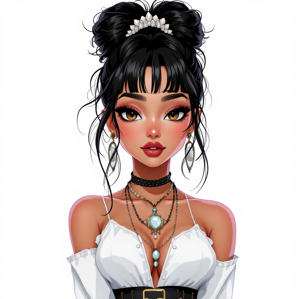 FLUX prompt: Full shot of body figure, front face shot, 2...