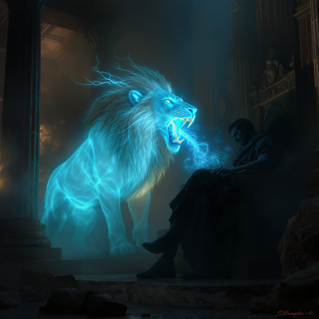 FLUX prompt: A surreal and haunting dream vision. A majes...