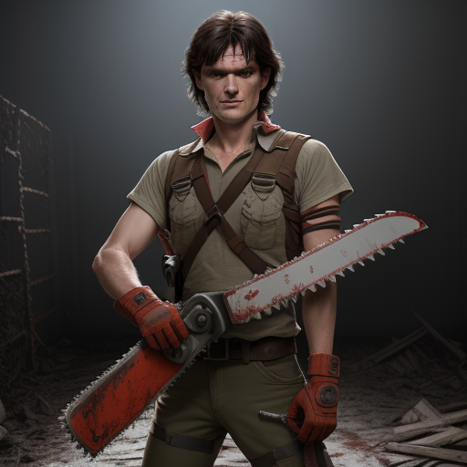 DreamShaper prompt: Javier Milei as Ash from Army of dark...
