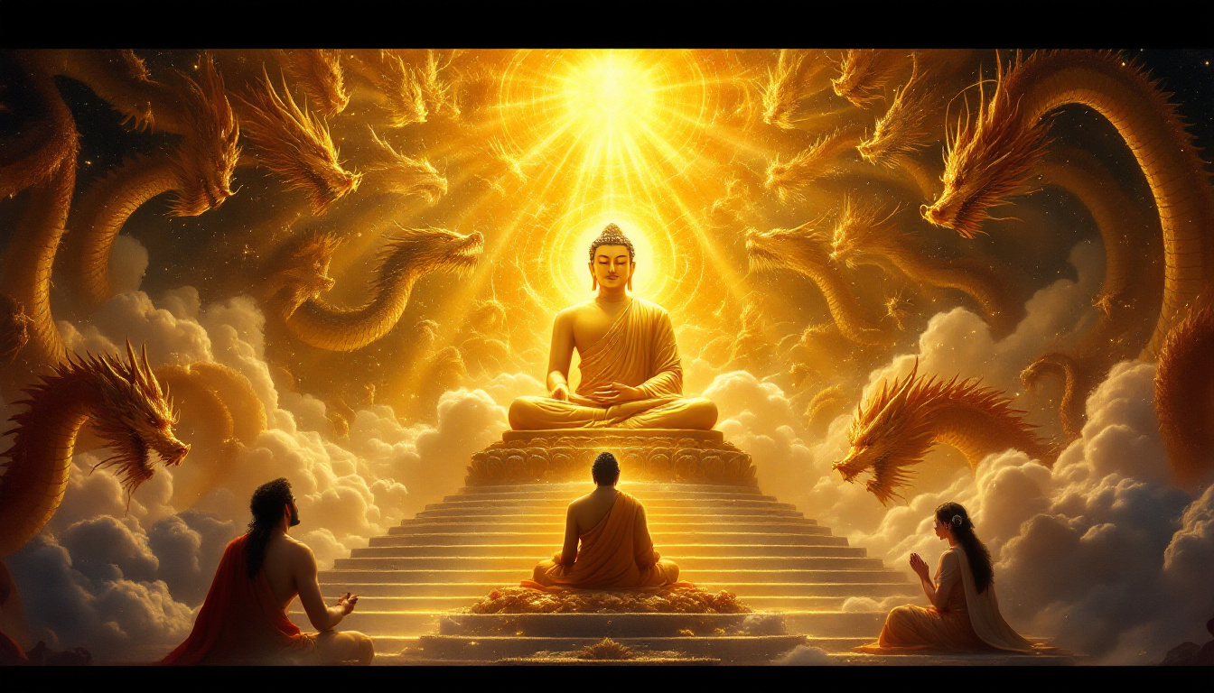 FLUX prompt: Draw: A majestic celestial scene set in Tray...