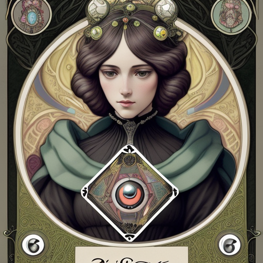 DreamShaper prompt: Tarot card with detailed complex fram...