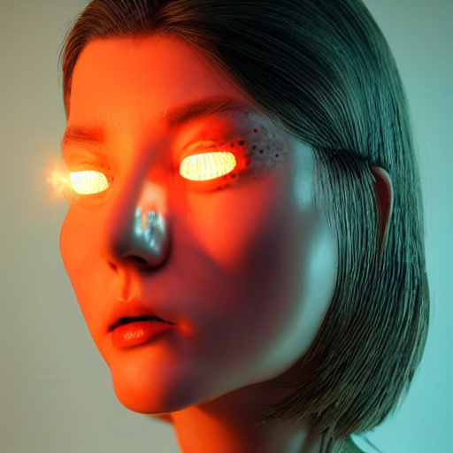 Stable Diffusion prompt: female japan humanoid with freck...