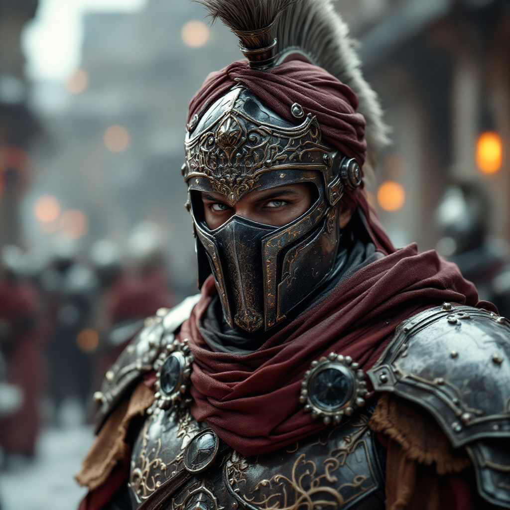 FLUX prompt: Male Legionary warrior in a Futurist battleg...