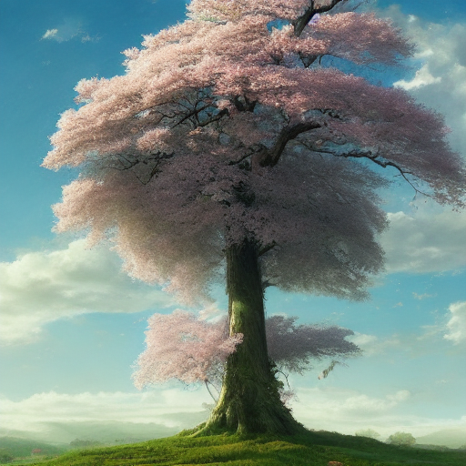 Stable Diffusion prompt: a single colossal cherry blossom...