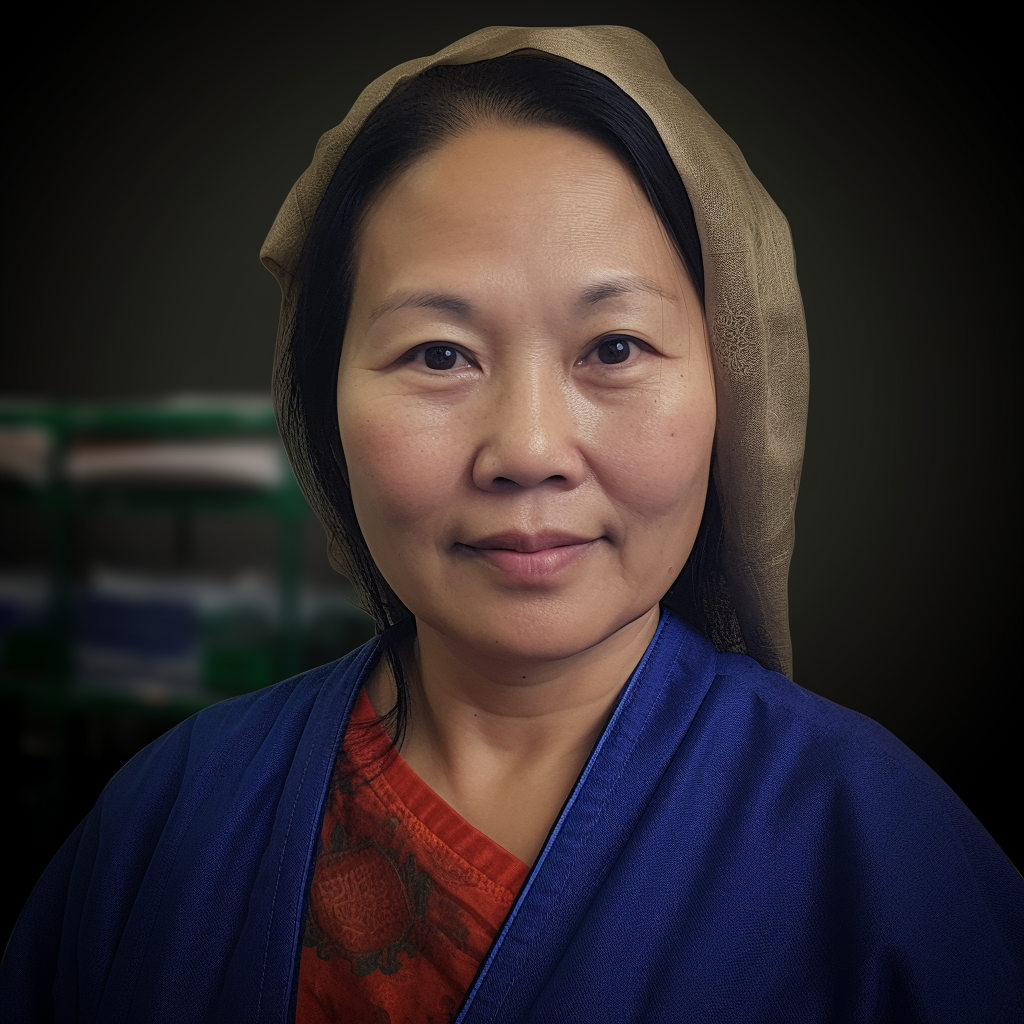 Midjourney prompt: vibrant, 12th century asian woman, Al...