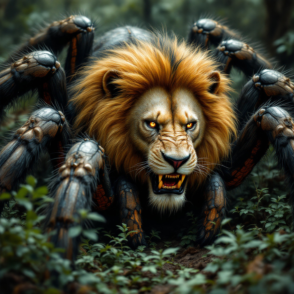 FLUX prompt: A terrifying yet majestic creature, a giant ...