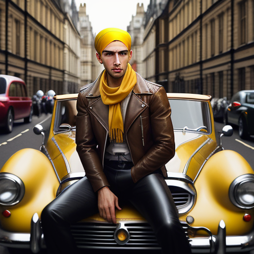 DreamShaper prompt: Brown and yellow street photography o...