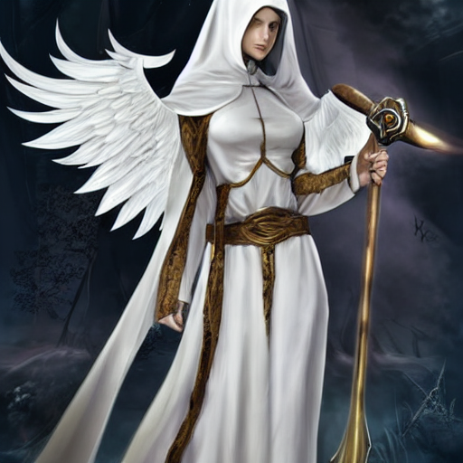 Stable Diffusion prompt: female full body angelic nun wit...