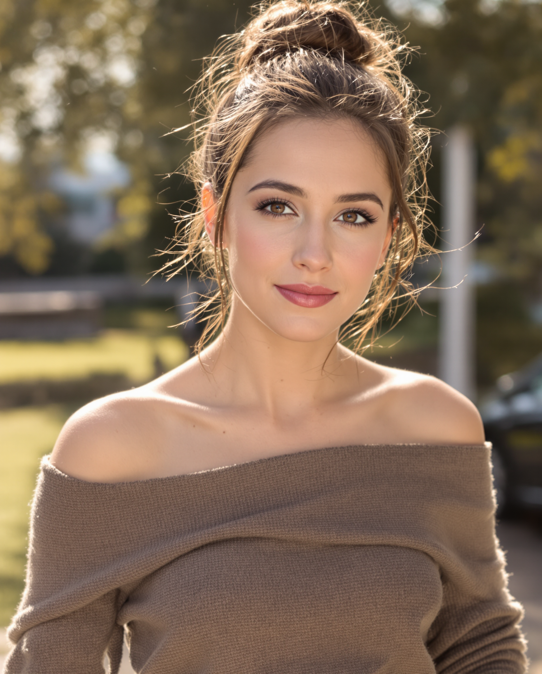 FLUX prompt: Keeley hazell with an oval face, high cheekb...