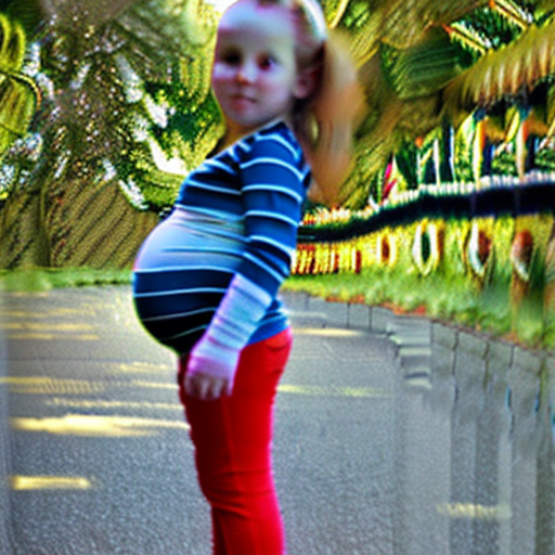 Stable Diffusion prompt: pregnant toddler