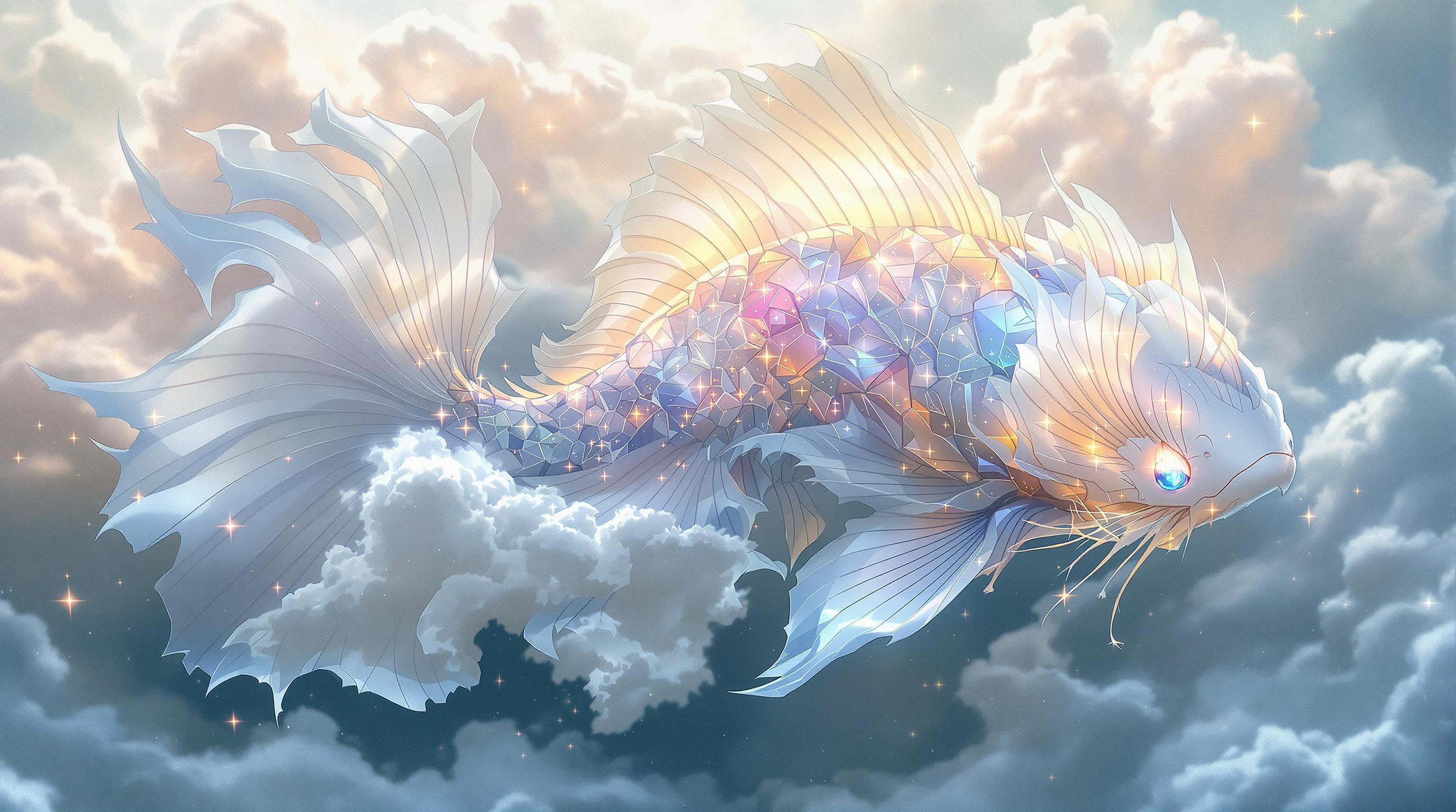 FLUX prompt: amazing abstract catfish-shaped creature wit...