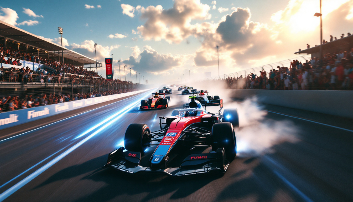 FLUX prompt: The wide track is well lit by sunlight. Ten...