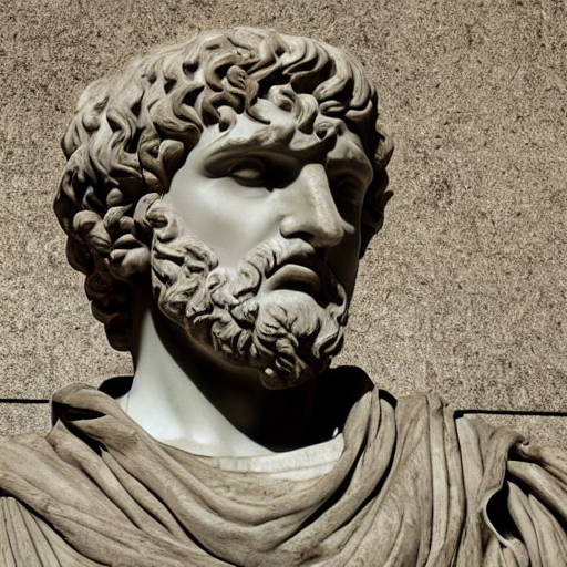 Stable Diffusion prompt: a marble statue of a sad and pen...