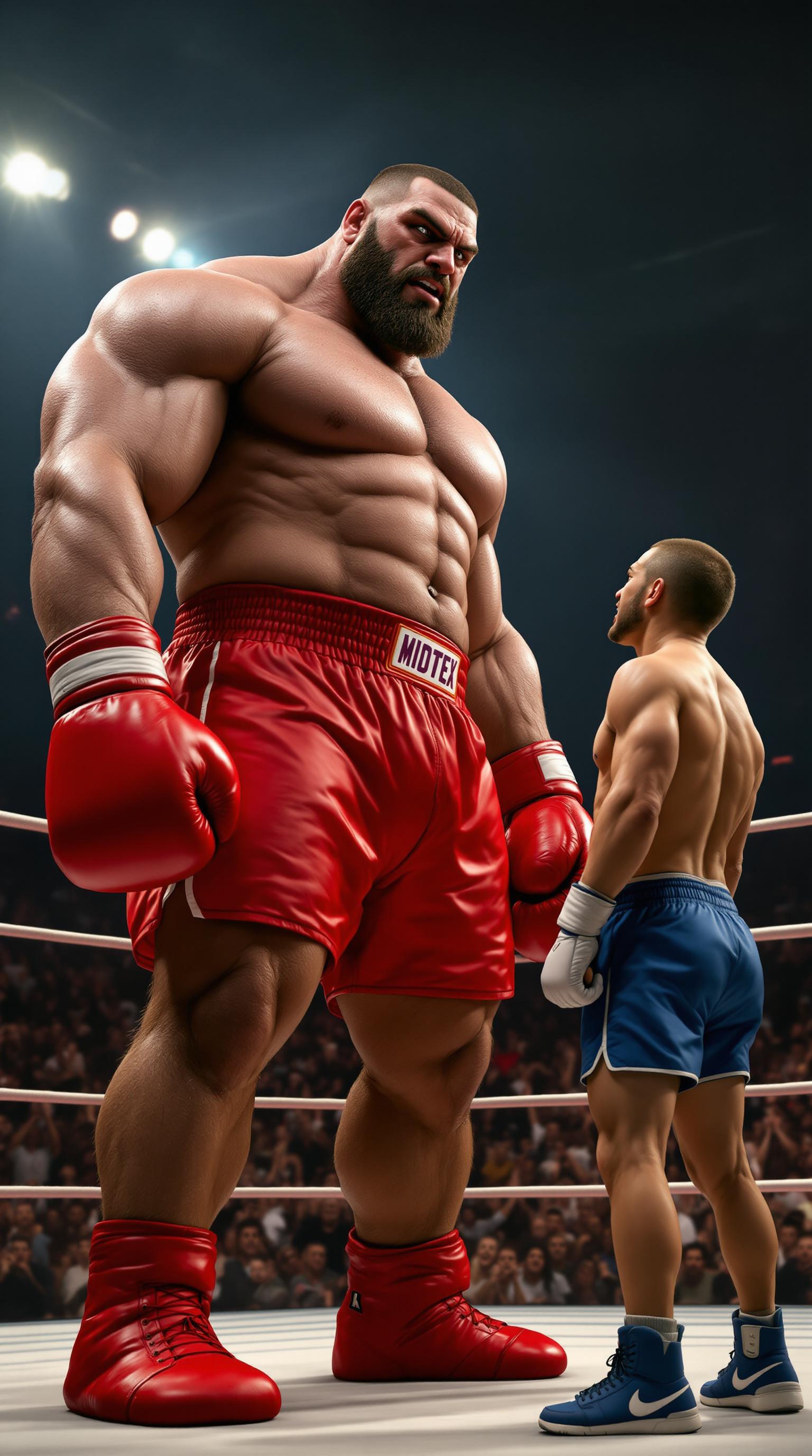 FLUX prompt: “An unusual scene unfolds in the boxing ring...