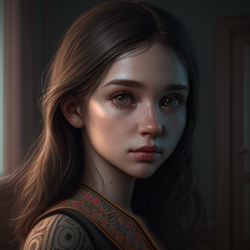 DreamShaper prompt: closeup portrait solo girl in room, i...