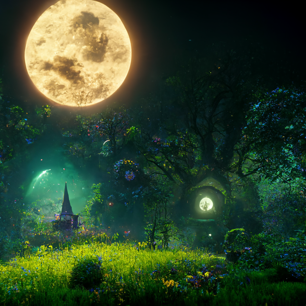 Midjourney prompt: Majoras Mask, Fairies, Legend of Zelda...