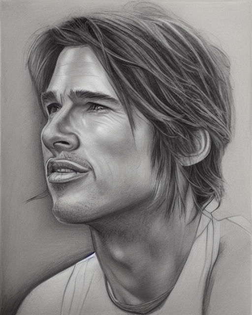 Stable Diffusion prompt: portrait of a mix of Brad Pitt a...