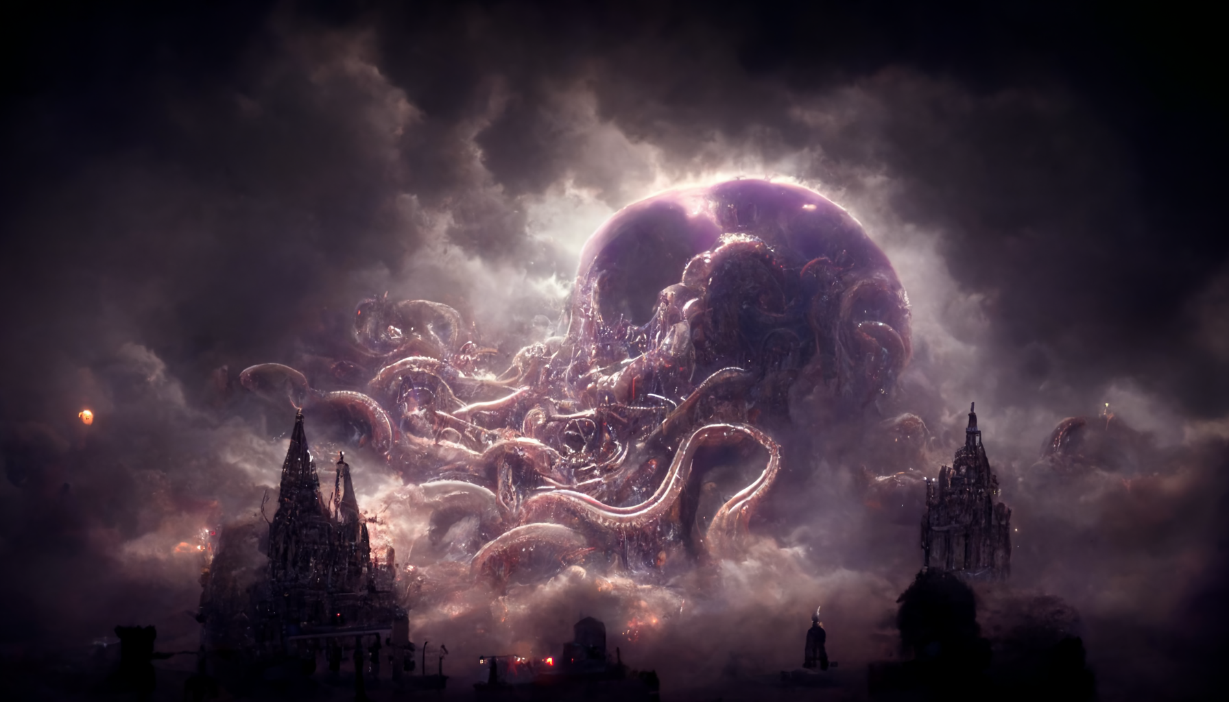 Midjourney prompt: Azathoth, cosmic horror, eldritch horr...