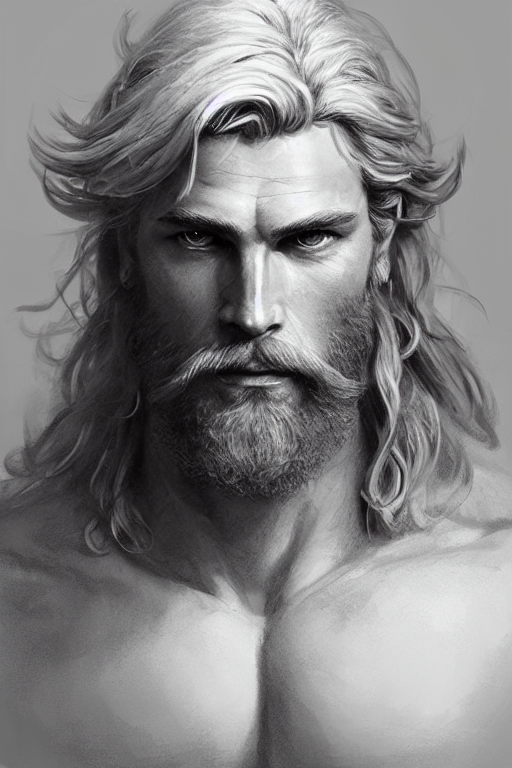 Stable Diffusion prompt: photo portrait of rugged Thor, g...