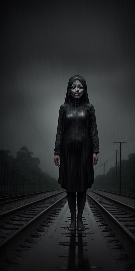 DreamShaper prompt: a creepy scary indonesian scary lady ...