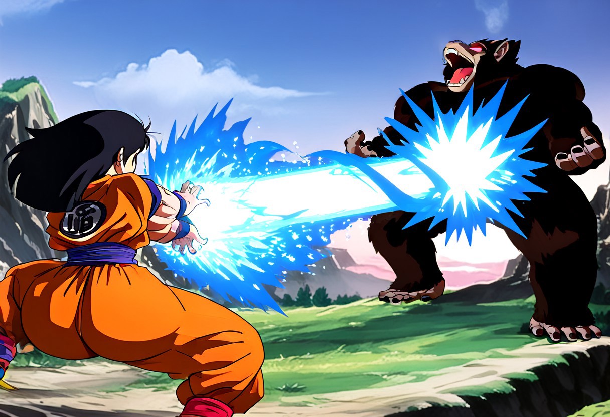 kamehameha hitting target - Comission | VERSION3 | PromptHero