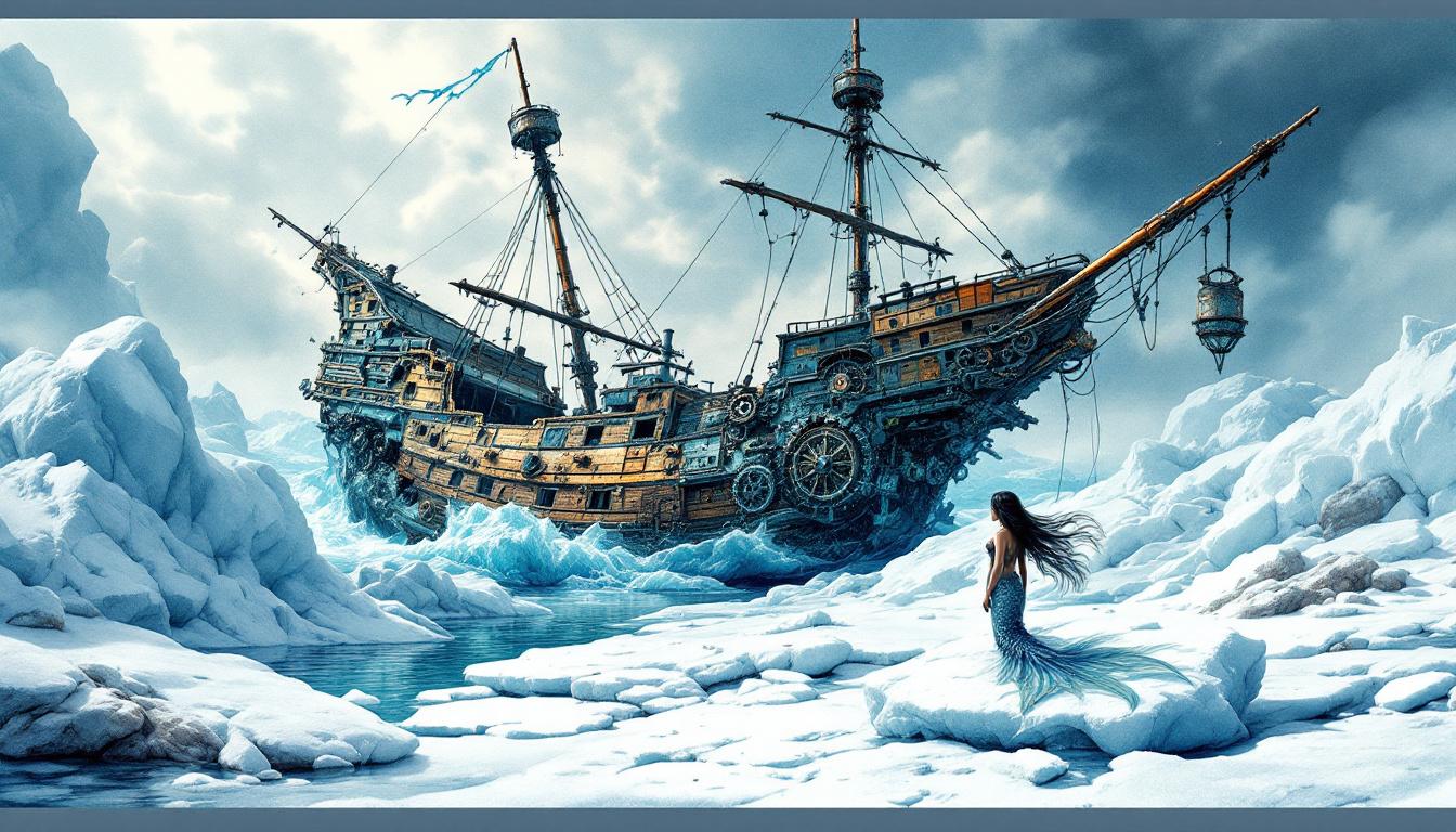 FLUX prompt: A composite blend of adventure fantasy Illus...