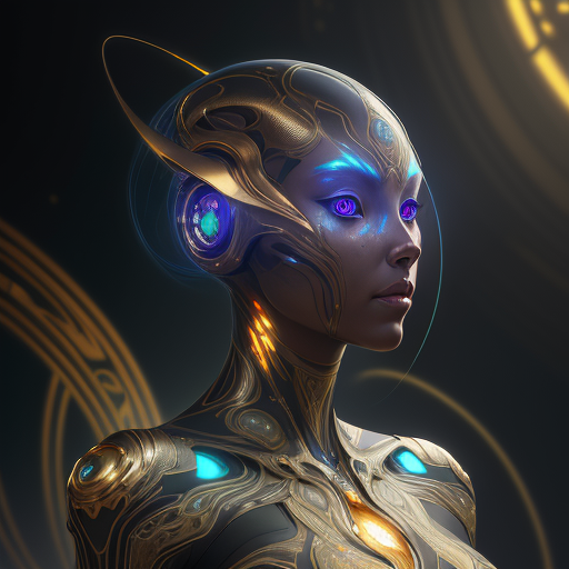 DreamShaper prompt: hyper advanced cyborg alien ai, sci f...