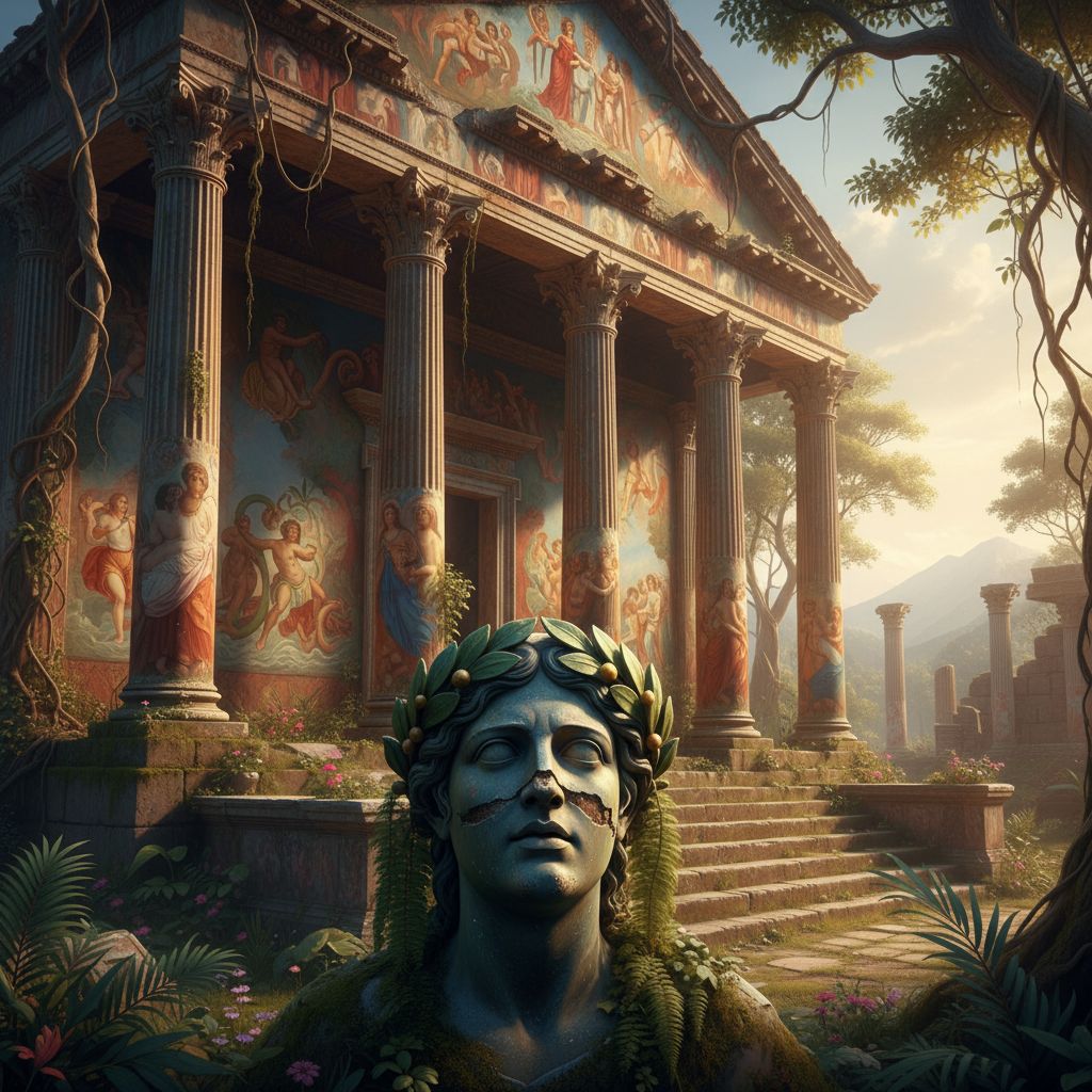 Nano Banana prompt: A scene of an ancient Roman temple wi...