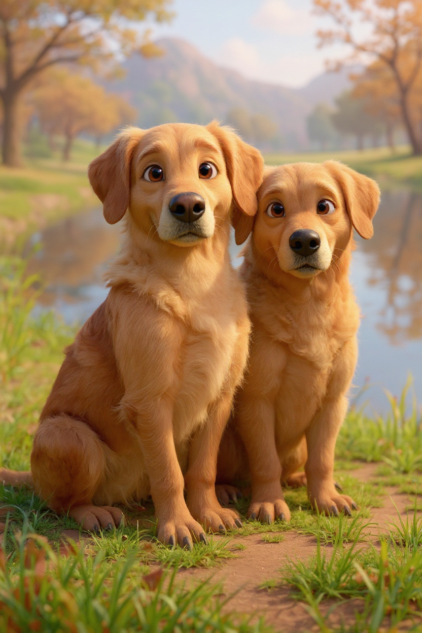 FLUX prompt: Convert this image into pixar style portrait...