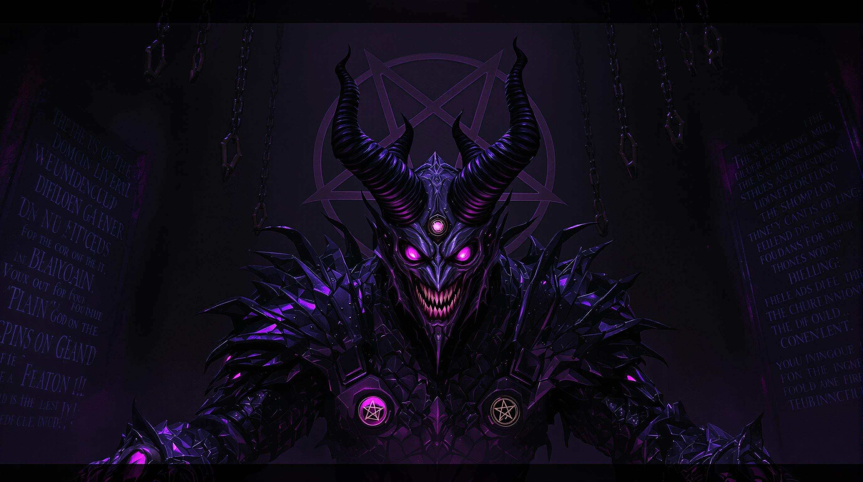 FLUX prompt: A digital art of a demonic figure with multi...