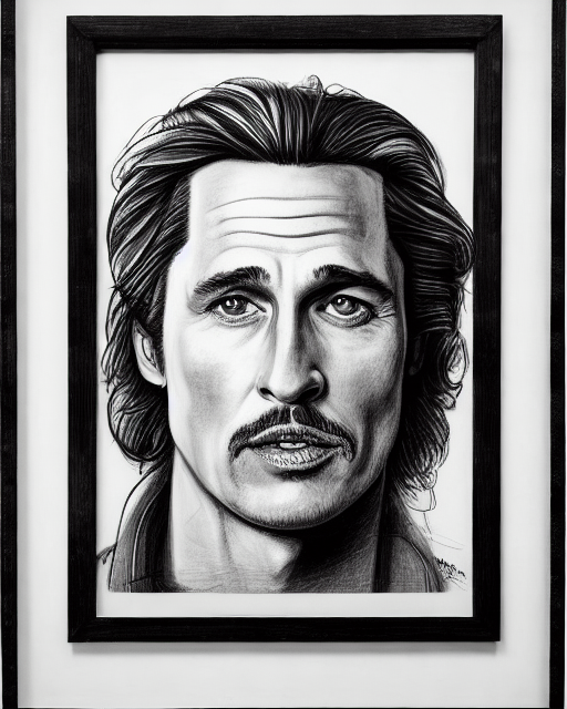 Stable Diffusion prompt: portrait of a mix of Brad Pitt a...