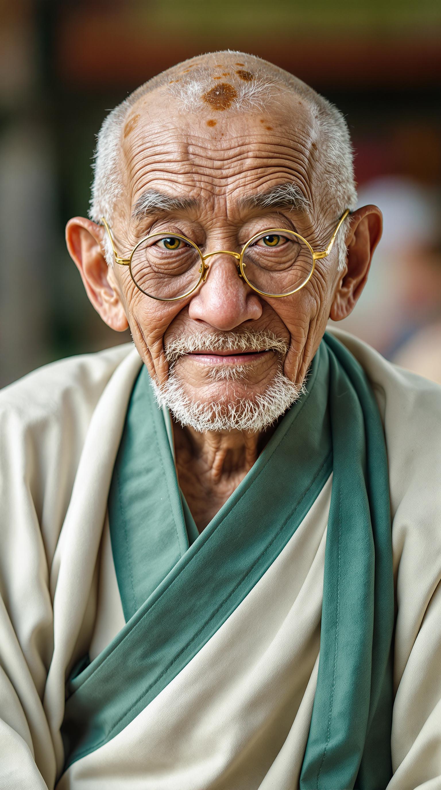 FLUX prompt: Ancient Chinese sage well over 100 years old...