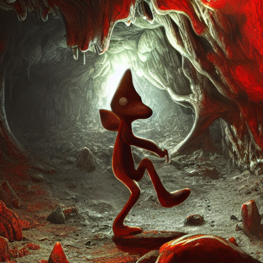 Stable Diffusion prompt: small somber slender anthropomor...
